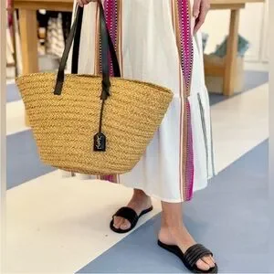 Yves Saint Laurent | Bags | Authentic Saint Laurent Straw Raffia ...